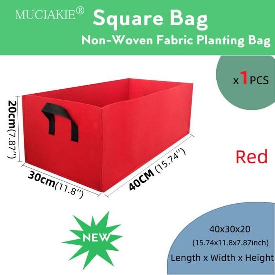 Jardinière en tissu carré non tissé - A-40x30x20cm - Rouge - Facile à ...