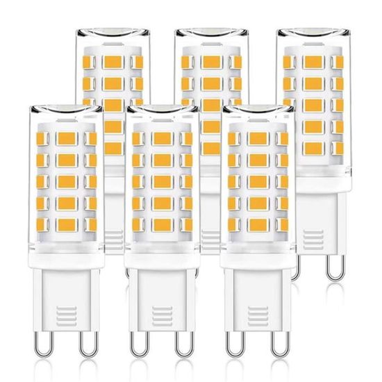 Lot de 6 Ampoules LED G9 3.5W 40W Équivalent - BLEOSAN - Blanc Froid 6000K - Taille Ø15.6*50.5mm ...