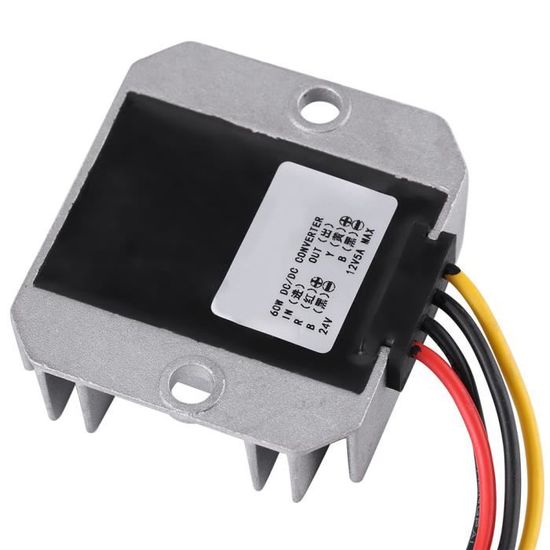 Cikonielf Convertisseur de voiture DC-DC DC-DC 24V à 12V 5A 60W Module abaisseur de tension ...