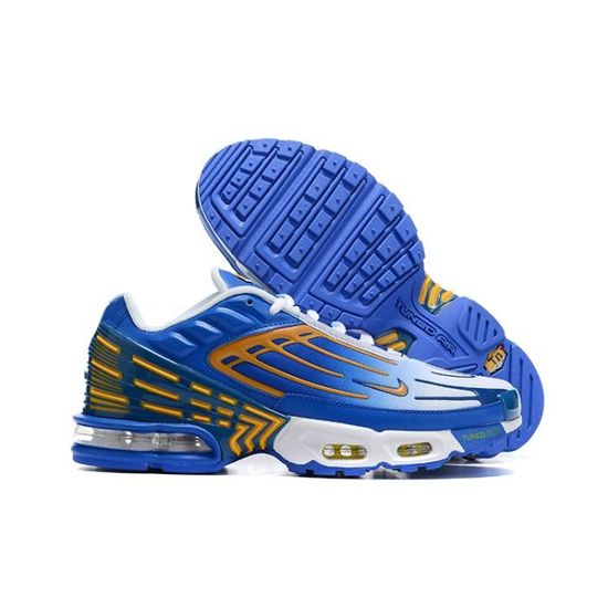 Basket Airs-TNs Plus 3 hommes Bleu jaune blanc - Cdiscount Chaussures