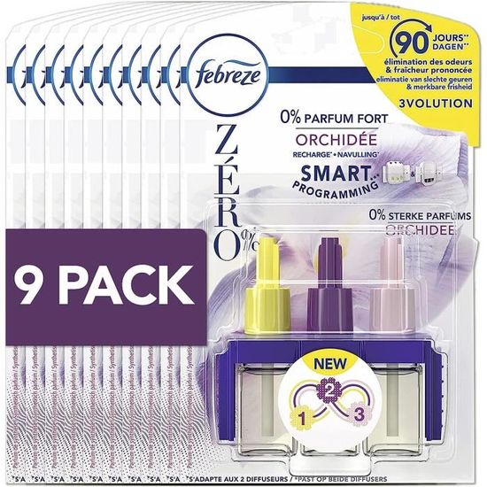 Febreze 3Volution Diffuseur Électrique de Parfum 9 x 20 ml Orchidée ...