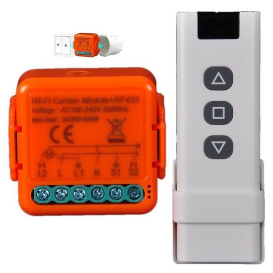 Interrupteur volets roulants WiFi, avec télécommandes RF et module ...