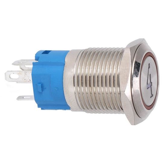 RHO-interrupteur à bouton-poussoir en acier inoxydable (3-6VDC Blue ...