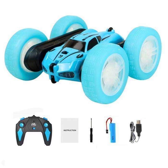 Voiture Télécommandée Enfant, 360°Rotation Camion Cascadeuse avec Feux de Roue, 2.4GHz RC ...