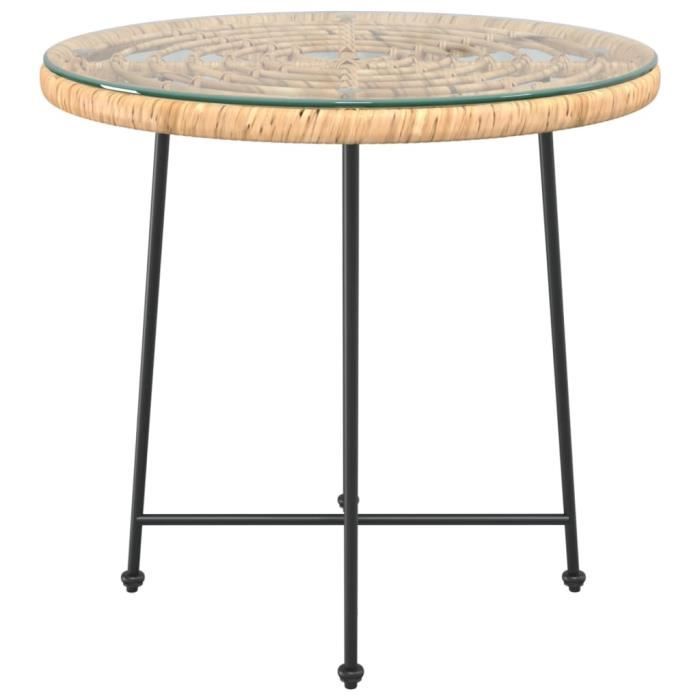 Akozon Table de salle à manger Ø80 cm Verre trempé et acier ...
