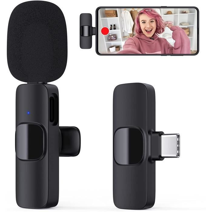 Micro Cravate sans Fil 2.4GHz, Microphone Lavalier sans Fil avec kit ...