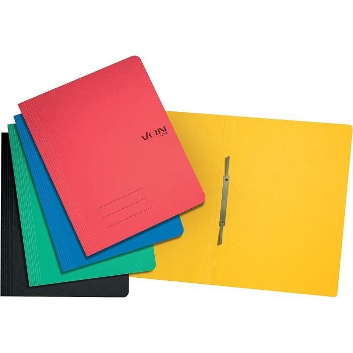 VON 30131099 Lot de 5 classeurs A4 en carton avec mécanisme d'agrafage ...