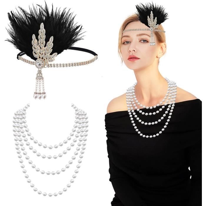 Bandeau À Plumes En Cristal Flapper Des Années 1920 Avec Strass Et ...
