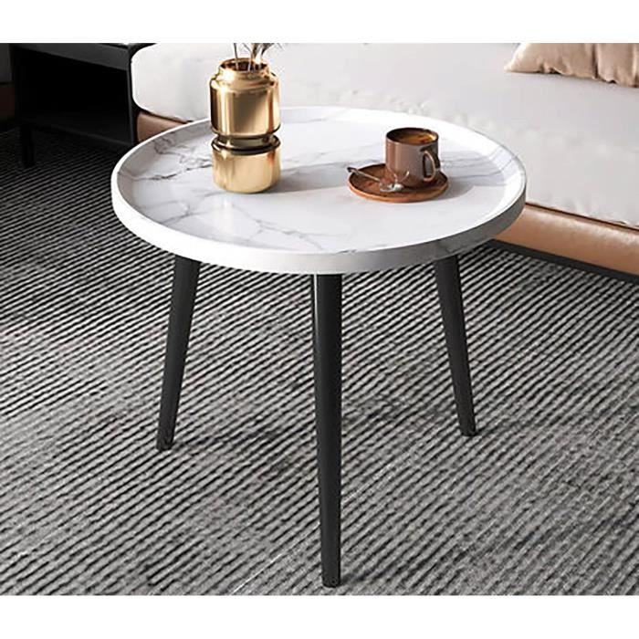 Table Basse Ronde Simple Table De Chevet En Bois Double Couche Avec ...