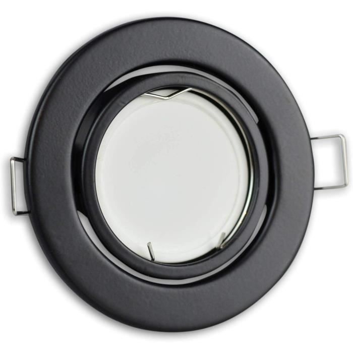 Spot Encastré Led Noir Rond 3 Watts Blanc Froid Gu10 230V - Encastré ...