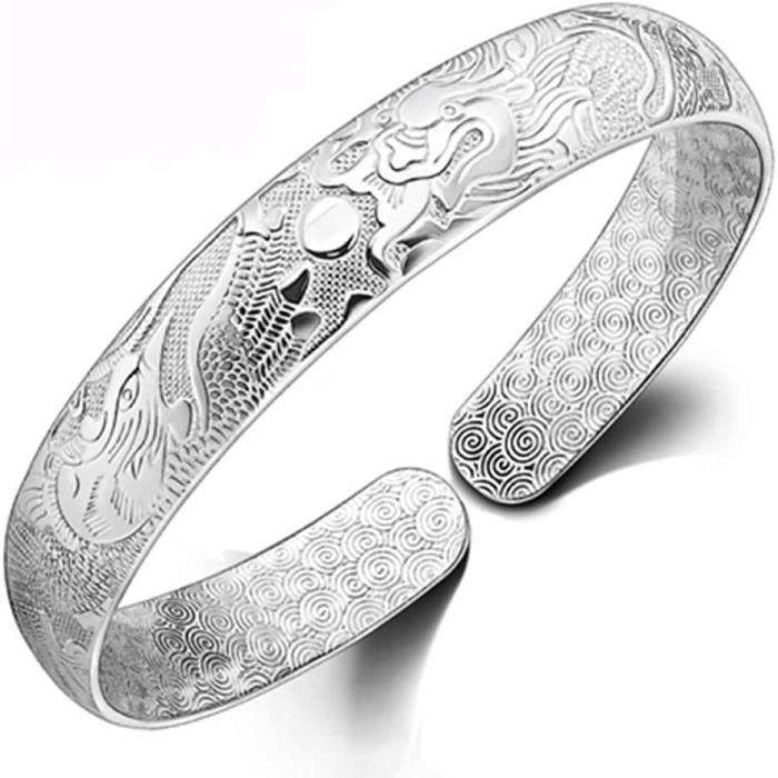 Bracelet en Argent for Femmes Femmes Silver Plateau Bracelet Carve ...