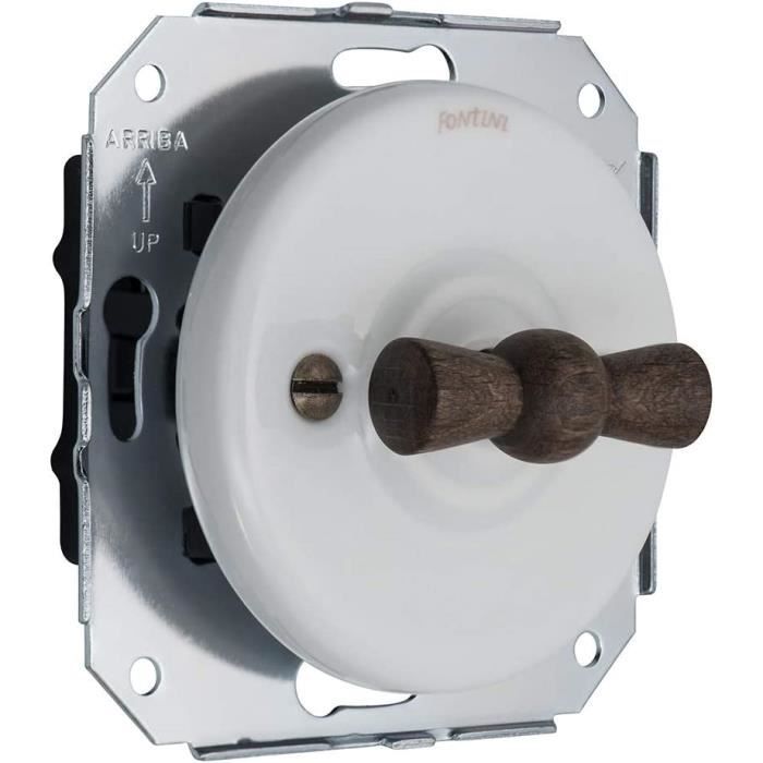 FONTINI - GARBY COLONIAL - Interrupteur Va Vient Porcelaine Blanche et ...