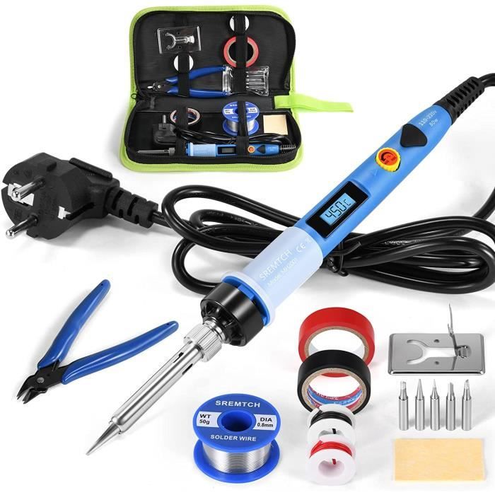 HFIENT-Fer a Souder Réglable avec Écran LCD 80W Kit de Soudage Professionnel avec Température ...