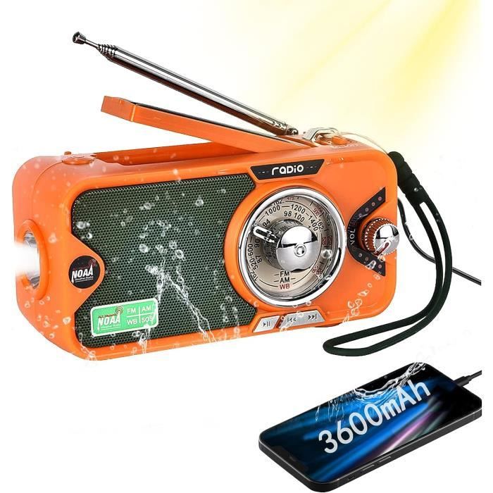 Portable Radio D'Urgence Solaire À Manivelle,3600Mah Multifonction ...