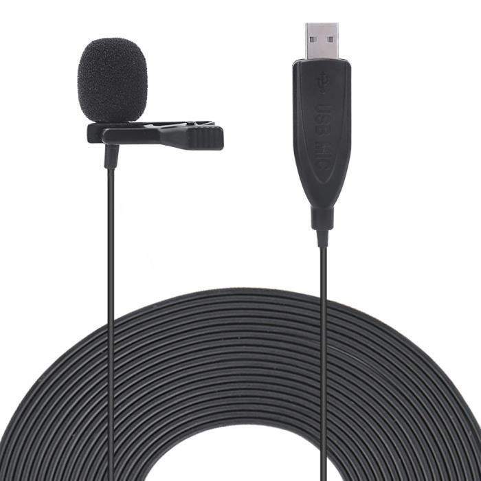 Microphone cravate cravate, USB ordinateur enregistrement clip cravate ...