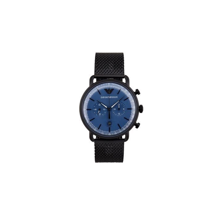 EMPORIO ARMANI - Montre Homme Chronographe en Acier inoxydable noir ...