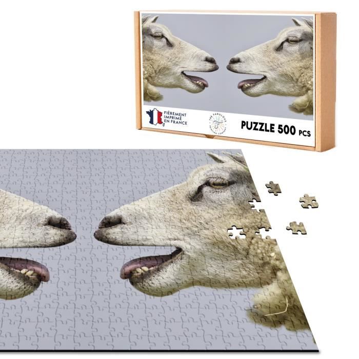 Puzzle Classique 500 pièces Brebis Face a Face Moutons Animaux ...