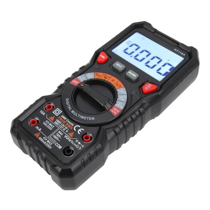 Qiilu multimètre de gamme automatique HT118A multimètre numérique gamme ...