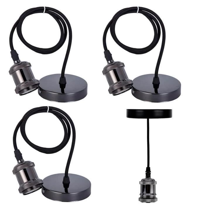 Lot de 3 douilles de lampe E27 : suspension de lampe avec anneau de ...