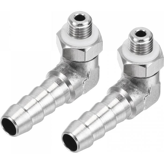 Nickelé Cuivre Tuyau Barbelé Raccord Coude 6Mm Barbelé M6X0,75 Mâle ...