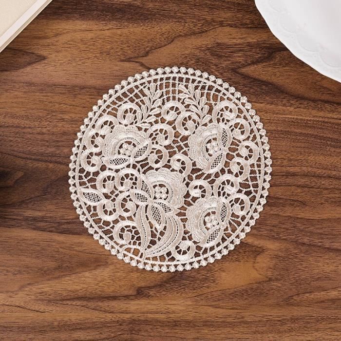 SET DE TABLE,F0003-X2362-tuo-18CM--Napperon rond en dentelle pour la ...