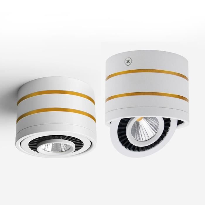 PLAFONNIER,White and Gold Ring-5W-blanc chaud-Not Dimmable--Spot ...