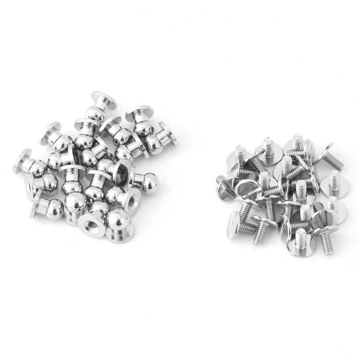 Bouton de rivet 20pcs tête ronde en cuivre solide clou rivet bouton ...