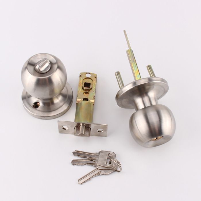 Poigne de porte dentre en acier inoxydable argent en forme de boule ...