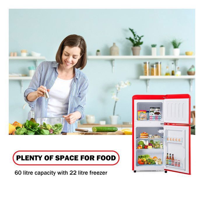 Réfrigérateur-congélateur 60 litres 38L+22L, Frigo à double porte, 102 ...