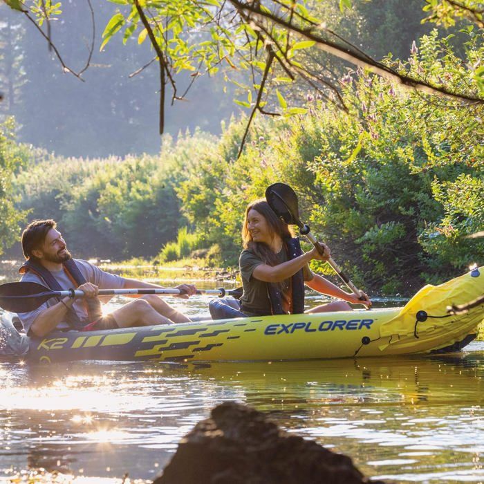 Kayak Gonflable pour 2 Personnes - Rames Incluses - Gonfleur Fourni ...