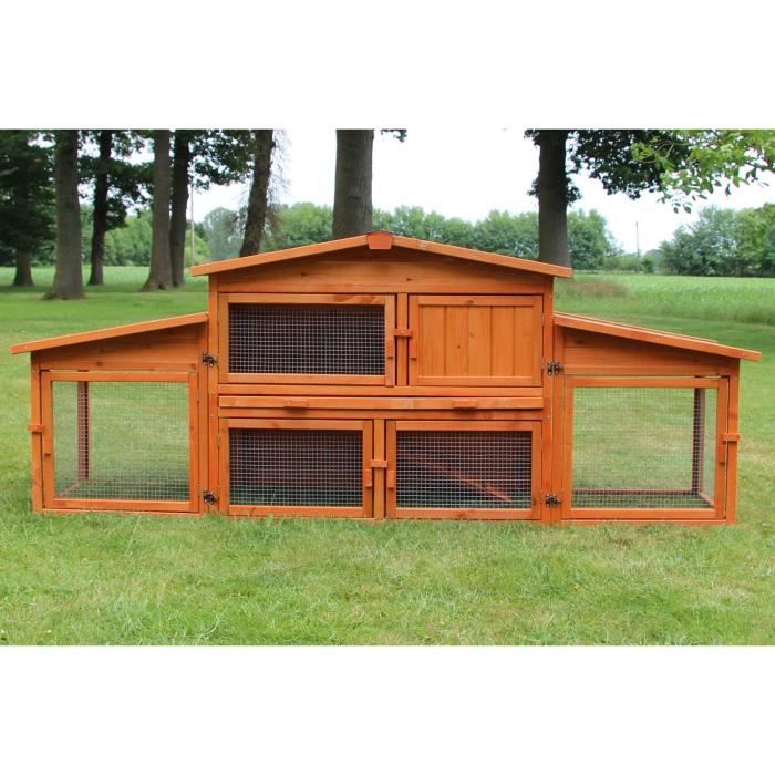 Cage Clapier lapin Extérieur en bois de pin haute qualité pour lapins ...