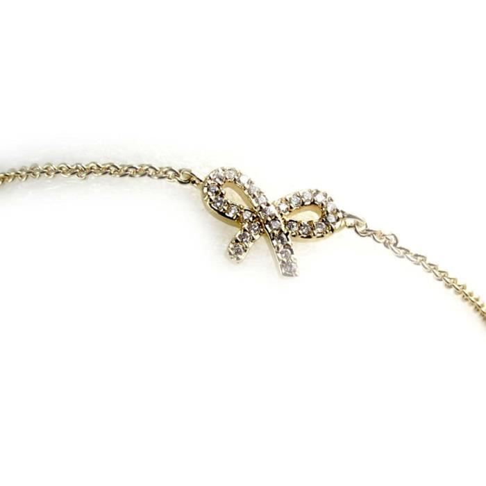 Chaîne Cheville plaqué or "Noeud Romantique" blanc - Achat / Vente ...