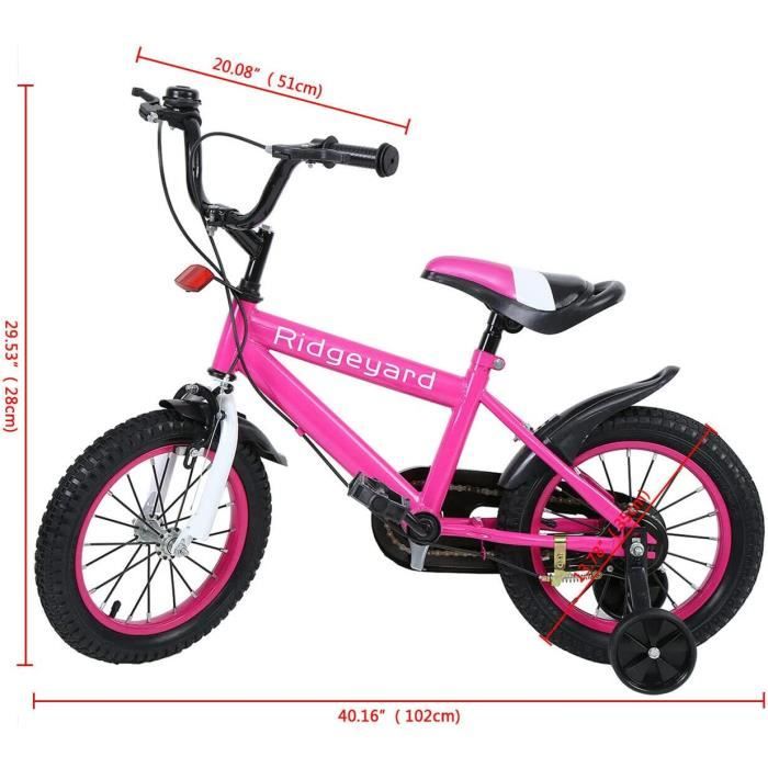 Ridgeyard Vélo Enfant 14 Pouces 1 frein 2 stabilisateurs amovibles Pour ...