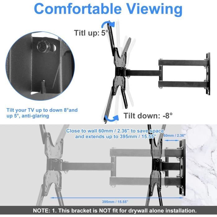 Support Mural Pivotant Et Inclinable Pour La Plupart Des Écrans Led Lcd ...