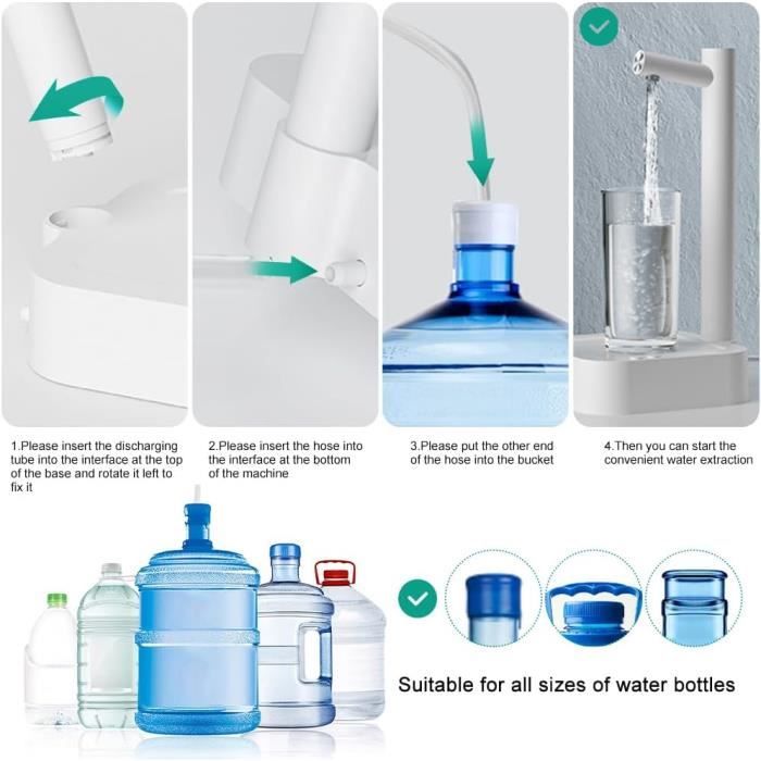 Ehskzjh Pompe Bouteille Eau 5L Avec Base,Distributeur D'Eau Électrique ...