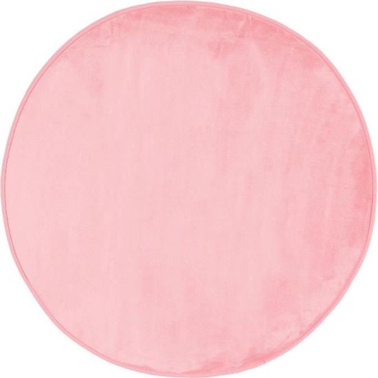 Tapis rond en velours rose clair - ATMOSPHERA - Moderne - Diamètre 90 ...