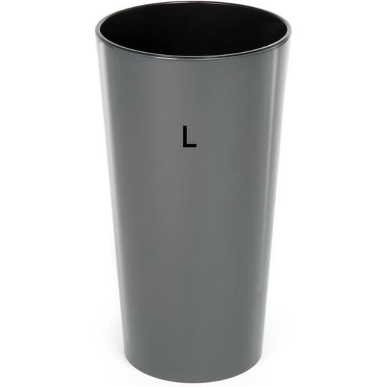 Meltom Pot De Fleurs Rond Brillant Fin Avec Insert Amovible (Anthracite ...