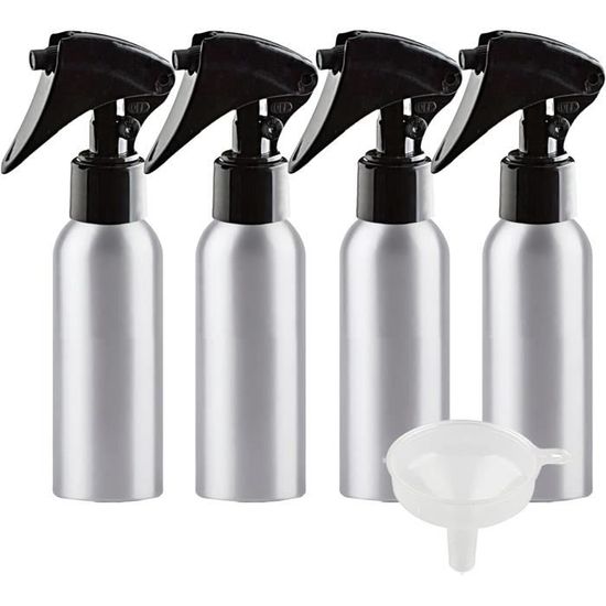 4 Pièces Flacon Spray Vide 120Ml Avec Vaporisateur Brumisateur Noir ...