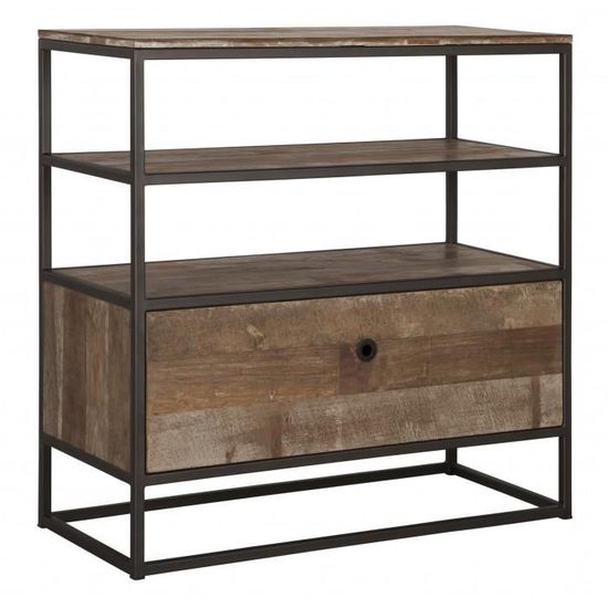 Commode Tuareg avec 2 étagères et 1 tiroir Marron 90x40x90 cm d-Bodhi ...