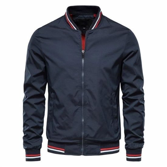 Veste Homme Casual Mi-saison Couleur unie Col montant Veste De Sport ...