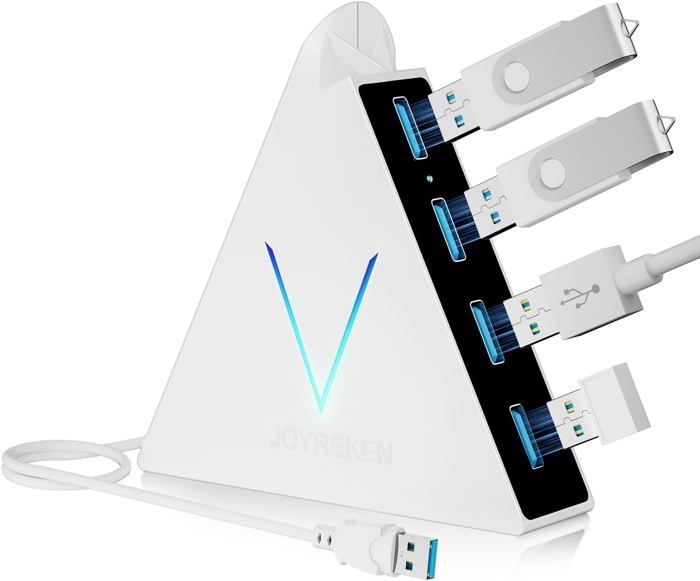 4-Port USB 3.0 Hub, FlyingVHUB Vertical Data USB Hub with 2 ft Extended ...