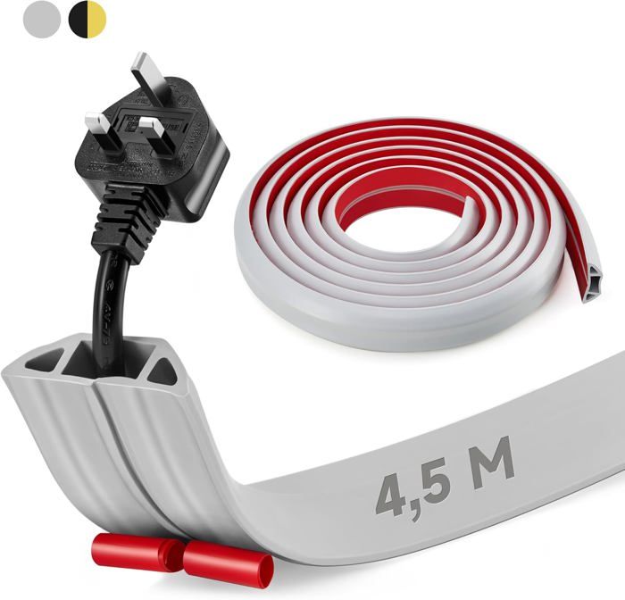 CREWORKS Cache Câble Sol 4,5m 3 Canaux avec Auto-Adhésif Flexible ...