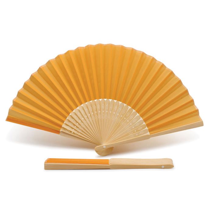 Eventail Orange en Tissu OLILLY 50 Eventails en Tissu et Bambou pour se ...