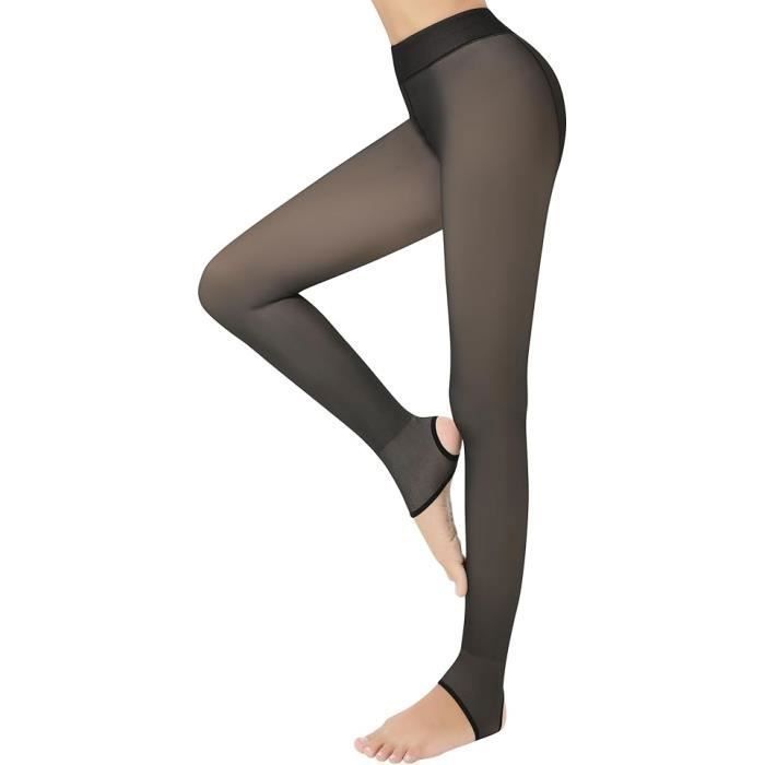 Collant Polaire Femme Hiver Effet Transparent 300g, Collants Thermiques ...