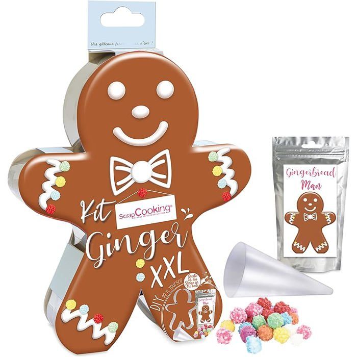 Kit bonhomme pain d'épices XXL, avec emporte-pièce, poche et ...