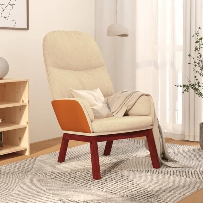 LeDivil- Chaise de relaxation Crème Tissu HB-A15 - Cdiscount Maison