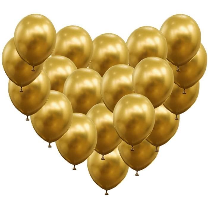 Lot de 50 ballons dorés métalliques en latex — compatibles hélium pour ...