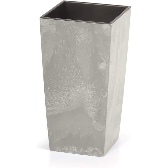 Urbi Square Beton Pot de fleurs au design béton 2 en 1 avec élément de ...