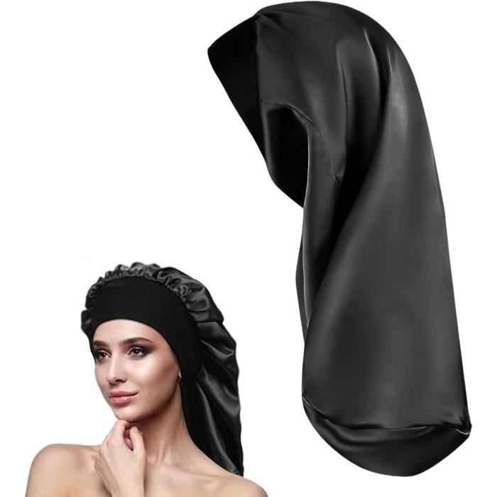 Bonnet Satin Cheveux Nuit Long, Bonnet de Soie Satin Cheveux Nuit pour Femmes et Filles ...
