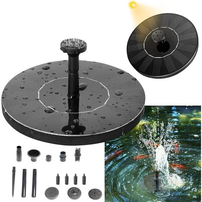 Fontaine solaire - Pompe solaire pour bassin - Pompe à eau solaire - Avec 3 styles de fontaine ...